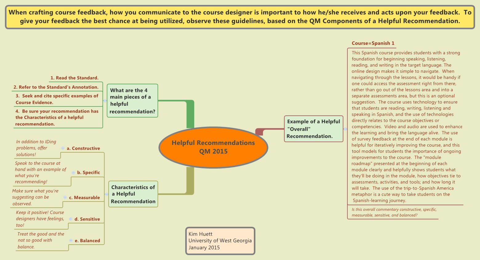 Helpful Recommendations QM 2015 | Kim Huett - Xmind