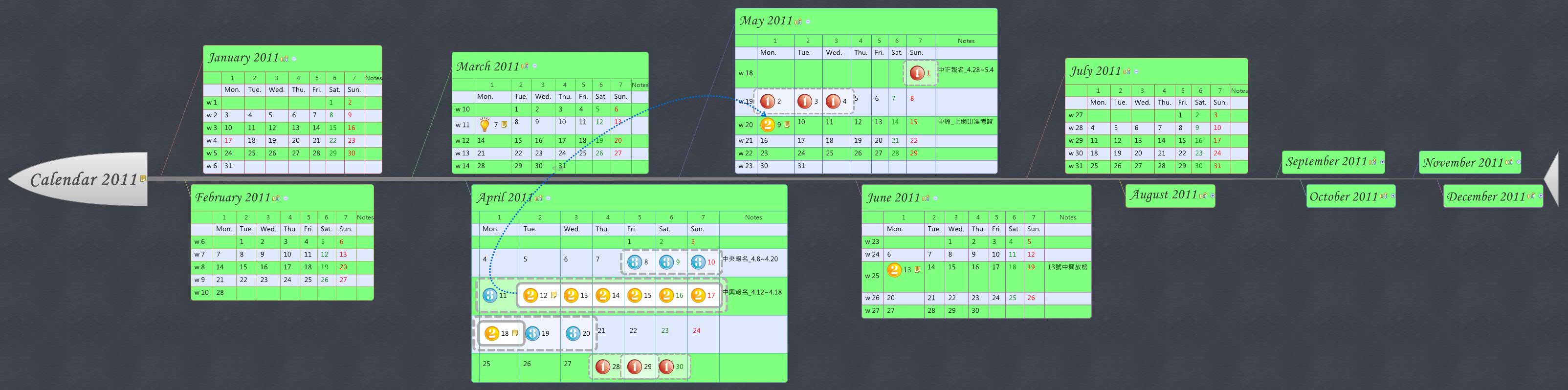 Calendar 2011 - Xmind - Mind Mapping App